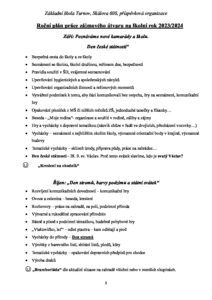 Roční plán práce zájmového útvaru